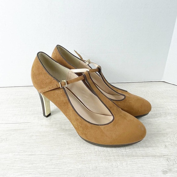 Cato | Shoes | Cato Womens Tan Brown Faux Suede Leather Closed Toe ...